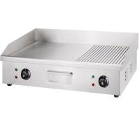 China Silver Stainless Steel Electric Half-Grooved Griddle for Temperature Range of 50-300°C for sale