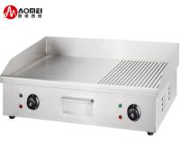 China Silver Stainless Steel Electric Half-Grooved Griddle for Temperature Range of 50-300°C for sale