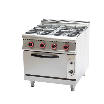 China Gas Type N.G. or L.P.G. 4-Burner Oven Stainless Steel Gas Cooker for Kitchen Restaurant for sale