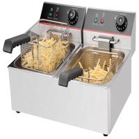 China Commercial Kitchen Electric Double Tanks Double Baskets Fried Machine for Snack Equipment for sale