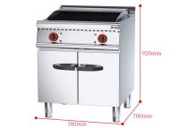 China Commercial Restaurant Electric Standing Lava Rock Grill With Cabinet Eco-friendly 6KW for sale