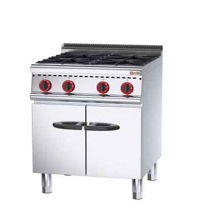 China Commercial Kitchen Stainless Steel 4 Burners Range with Cabinet and OEM ODM Services for sale