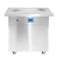China Frozen Yogurt Soft Serve Double Plate Fried Ice Cream Roll Machine for Snack Industry for sale