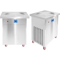China Single Square Pan Thai Instant Fry Ice Cream Roll Machine Refrigerant R404A / R410A for sale