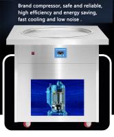 China Single Square Pan Thai Instant Fry Ice Cream Roll Machine Refrigerant R404A / R410A for sale