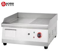 China 2.5KW Electric Contact Grill for Stainless Steel Half-Grooved Counter Top Griddle for sale