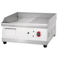 China 2.5KW Electric Contact Grill for Stainless Steel Half-Grooved Counter Top Griddle for sale