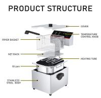 China Commercial 6kg Electric Deep Fryer with Temperature Control and Extra Thick Stainless Steel for sale