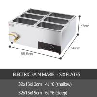 China Stainless Steel 6-Pan Electric Bain Marie Buffet Warmer for Food Service Industry for sale
