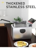 China Commercial 6kg Electric Deep Fryer with Temperature Control and Extra Thick Stainless Steel for sale