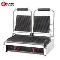 China 3600W Commercial Table Top Contact Grill Sandwich Press Panini Grill in Black Silver for sale