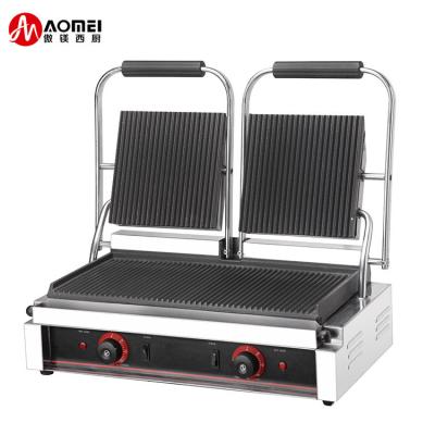 China 3600W Commercial Table Top Contact Grill Sandwich Press Panini Grill in Black Silver for sale