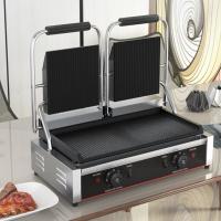 China 3600W Commercial Table Top Contact Grill Sandwich Press Panini Grill in Black Silver for sale