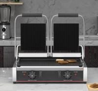 China 3600W Commercial Table Top Contact Grill Sandwich Press Panini Grill in Black Silver for sale