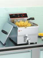 China Industrial Hotel Restaurant Supplies 13L Electric Deep Fryer Silver with 1 Tank 1 Basket for sale