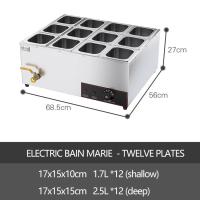 China Restaurant Catering Kitchen Industry Electric Bain Marie Food Warmer Display in Silver for sale