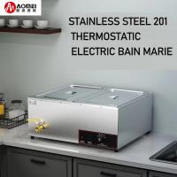 China Restaurant Catering Kitchen Industry Electric Bain Marie Food Warmer Display in Silver for sale