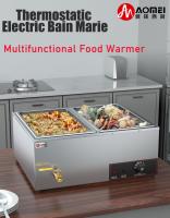 China Restaurant Catering Kitchen Industry Electric Bain Marie Food Warmer Display in Silver for sale