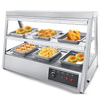 China 2-Tray Electric Hot Glass Food Warmer Display Showcase Temperature Range 30-85 Degrees for sale
