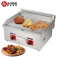 China Industrial Kitchen Counter Top Non-stick Gas Griddle with Customized Logo Acceptable for sale