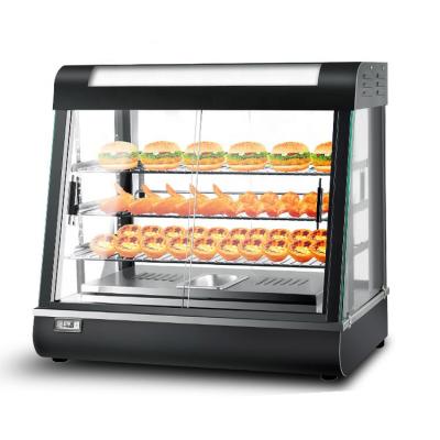 China Commercial Restaurant Food Display Warmer Showcase in Black 51kg Weight for sale