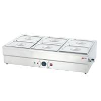 China Commercial Catering Equipment Stainless Steel 6 Pan Electric Buffet Soup Food Warmer for sale