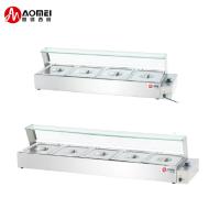 China Hotel Buffet Food Equipment Stainless Steel Glass Cover Electric Bain Marie for Food for sale