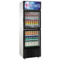 China Drinks Showcase Cooler Chiller Upright Refrigerator for Supermarket Glass Door Display for sale