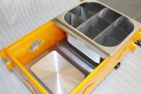 China Rust Resistant Stainless Steel Oden Cooking Stove 2 Tanks 18 Grids Wooden Surrounding for sale