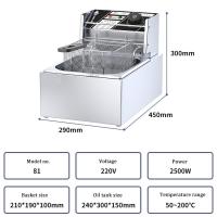 China Hot Dog Fast Food 12L Deep Fryer with 2.5 2.5KW Electric Power Source and 2 Baskets for sale