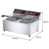 China Electric 12 Liter Commercial Double Baskets Deep Fryers Machine for Your Food Service for sale
