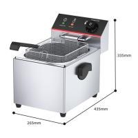 China 220v 8 Liters Stainless Steel Deep Fryer Electric Machine with Adjustable Temperature for sale