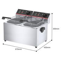 China Stainless Steel Double Tanks 11L 11L Electric Deep Fryer for Chips and Fish Industrial for sale