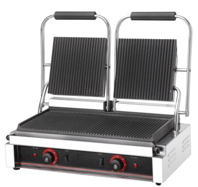 China Industrial Double Heads Electric Panini Contact Grill Sandwich Press with Private Mold for sale
