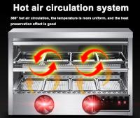China 43KG Stainless Steel Food Display Warmer Showcase 1.6KW Electric Hot Food Warmer for sale