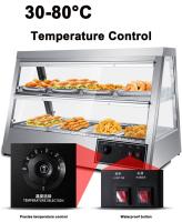 China 43KG Stainless Steel Food Display Warmer Showcase 1.6KW Electric Hot Food Warmer for sale