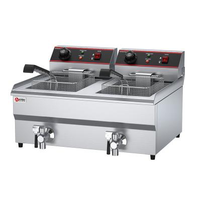 China Electricity Heating 2 Tank Deep Fryer for Commercial Kitchen to Make Potato French Fries for sale