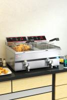 China Electricity Heating 2 Tank Deep Fryer for Commercial Kitchen to Make Potato French Fries for sale