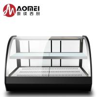 China Curved Glass Showcase Electric Industrial Restaurant Snack Shop 2 Layers Hot Food Display Warmer for sale
