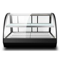 China Curved Glass Showcase Electric Industrial Restaurant Snack Shop 2 Layers Hot Food Display Warmer for sale