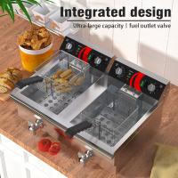 China 8L Stainless Steel Commercial Double Deep Oil Fryer For Chicken for sale