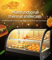 China Hotel Club Fried Chicken Glass Food Warmer Display Showcase for Restaurant Cafe for sale