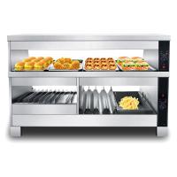 China 3 in 1 Combo Cabinet Food Warmer Display Stainless Steel Acrylic Tabletop Commercial for sale