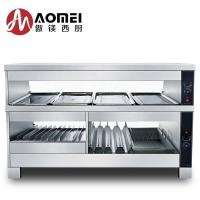 China 3 in 1 Combo Cabinet Food Warmer Display Stainless Steel Acrylic Tabletop Commercial for sale