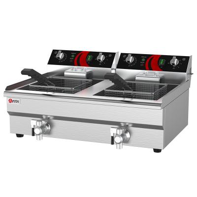 China Double 13L 13L Stainless Steel Deep Fryer for Retail and Commercial Applications for sale