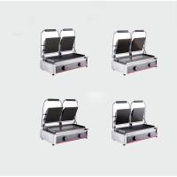 China Hotel Kitchen Stainless Steel Grill Door Design Multi-Cooker Double-Sided Contact Grill 220V for sale