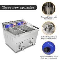 China 220V Double-tank Gas Deep Fryer Machine for Fast Food Restaurant Stainless Steel Chicken Fryer for sale