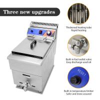 China Food Beverage Shops Stainless Steel Gas Deep Fryer with Oil Valve and Long Service Life for sale