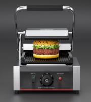 China Commercial Electric Grilled Sandwich Panini Maker with Upper Grill Size 215*215mm for sale