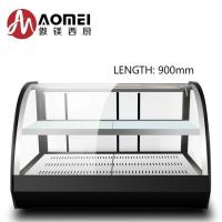 China Commercial Kitchen Curved Glass Counter Top Food Warmer Display Showcase at 220V Voltage for sale